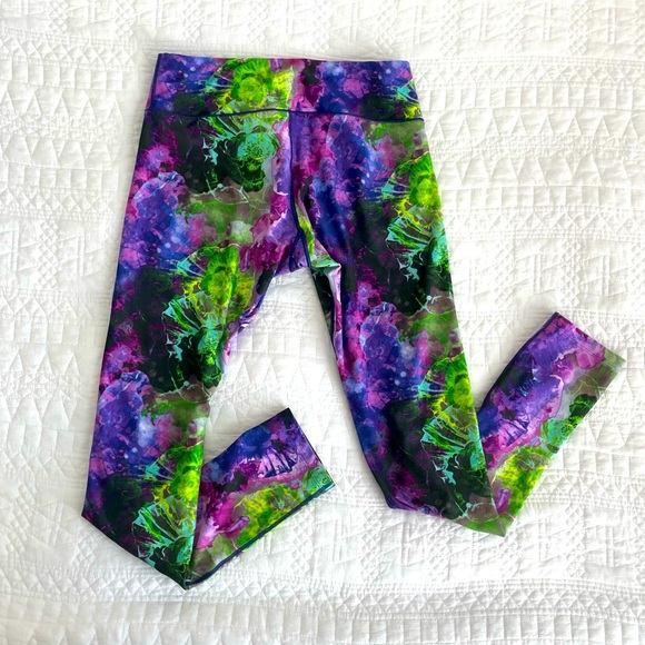 bcg | Pants & Jumpsuits | Bcg Leggings Multicolor Neon Purple Green ...